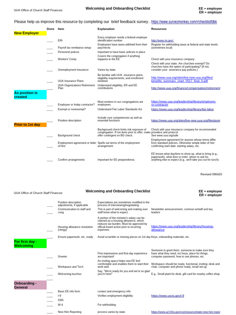 Onboarding Checklist Template 06 | PDF | Employment | Insurance