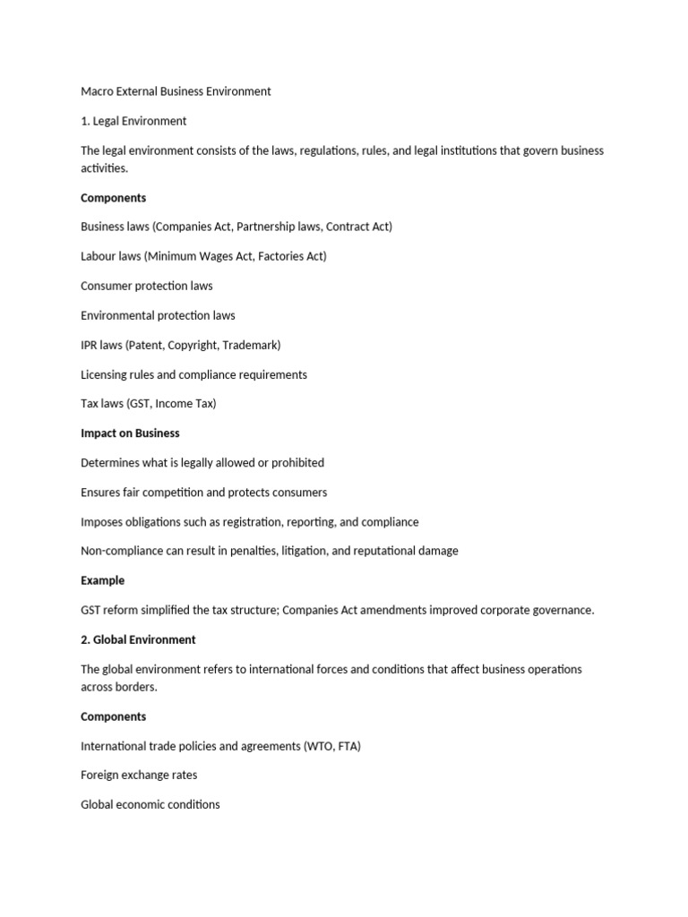 Understanding Macro Business Environments | PDF | Business | Taxes