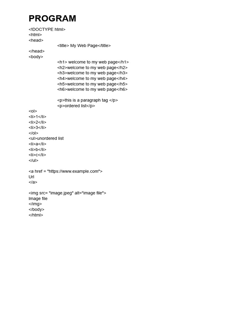 HTML Program | PDF