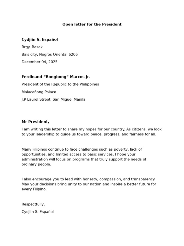 Open Letter to President Marcos Jr. | PDF