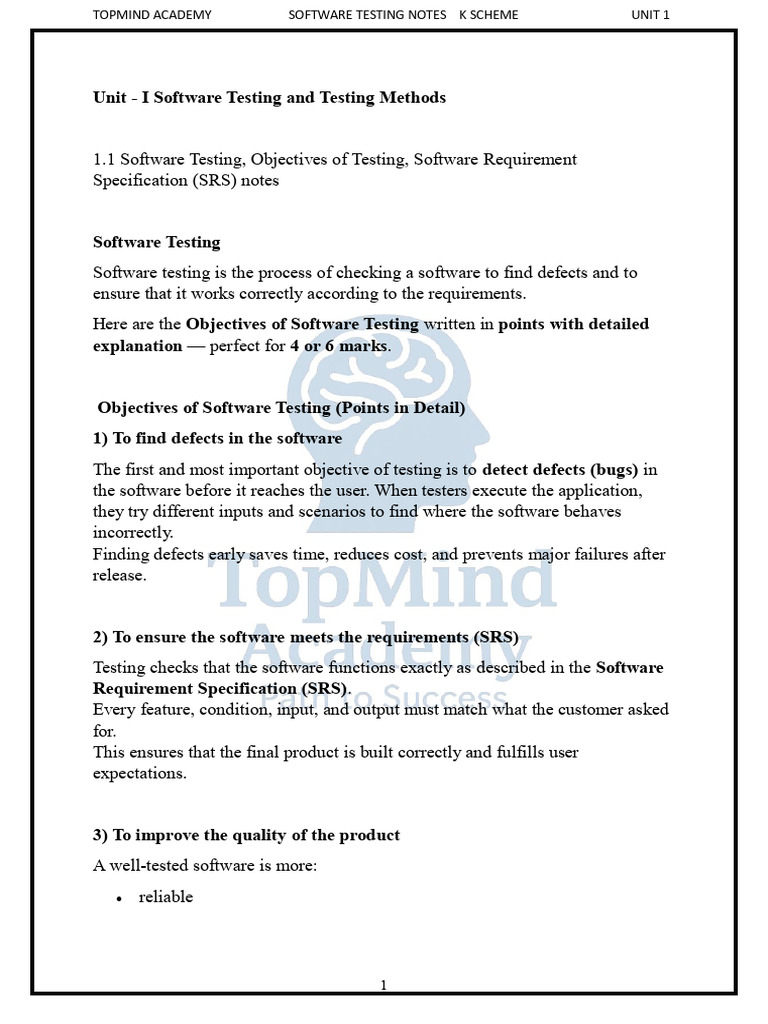 Software Testing Methods and Objectives | PDF | Software Testing | Software