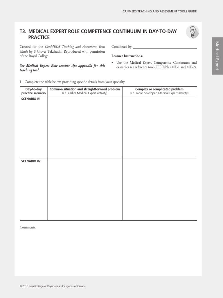 Medical Expert - T3 Guided Reflection - Medical Expert Role Competence ...
