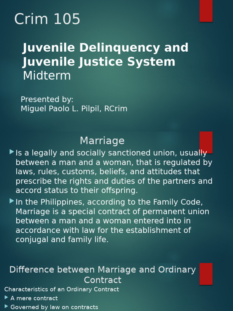 Crim 105 Midterm | PDF | Annulment | Marriage