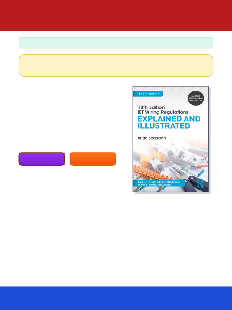 18th edition IET wiring regulations Explained and illustrated Scaddan ...