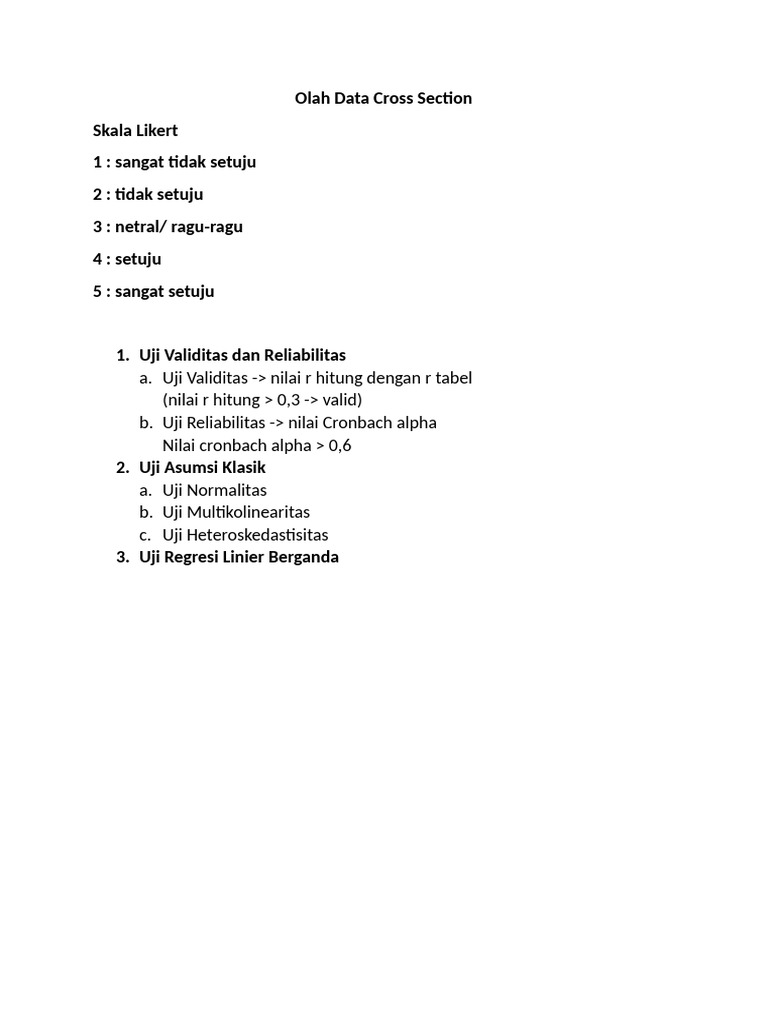 Olah Data Cross Section | PDF