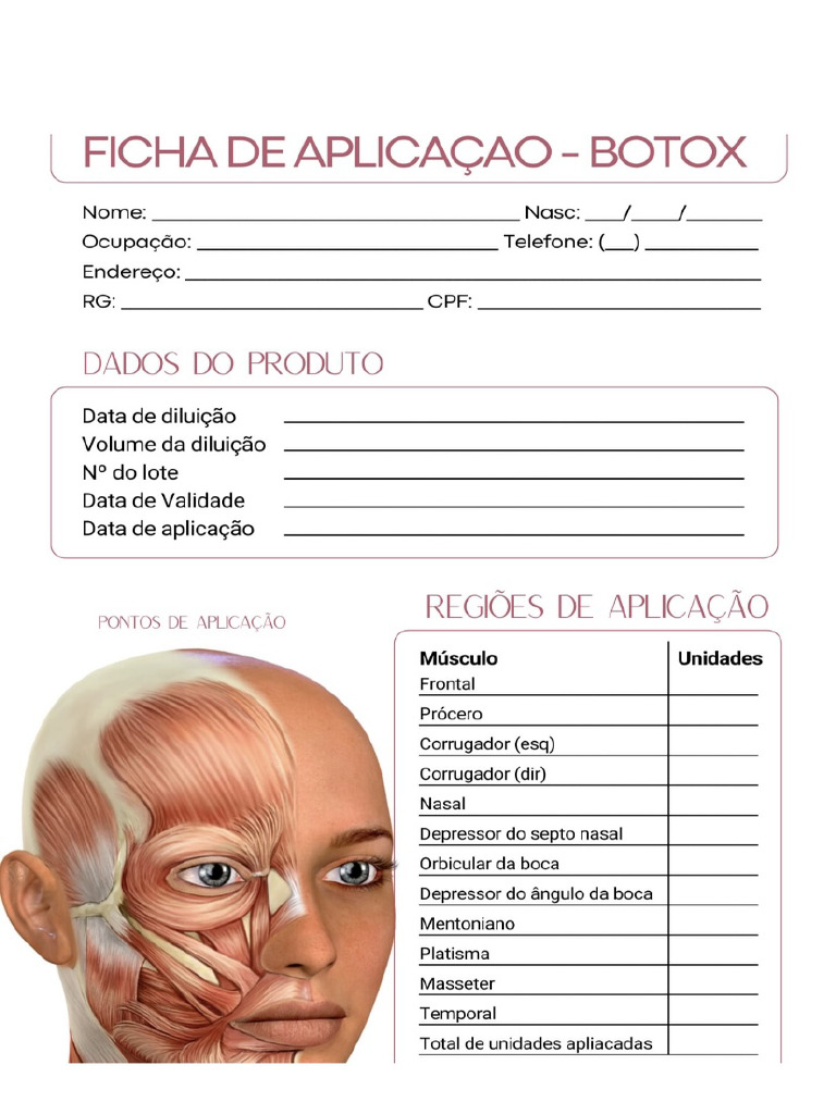 Ficha Anamnese Botox | PDF
