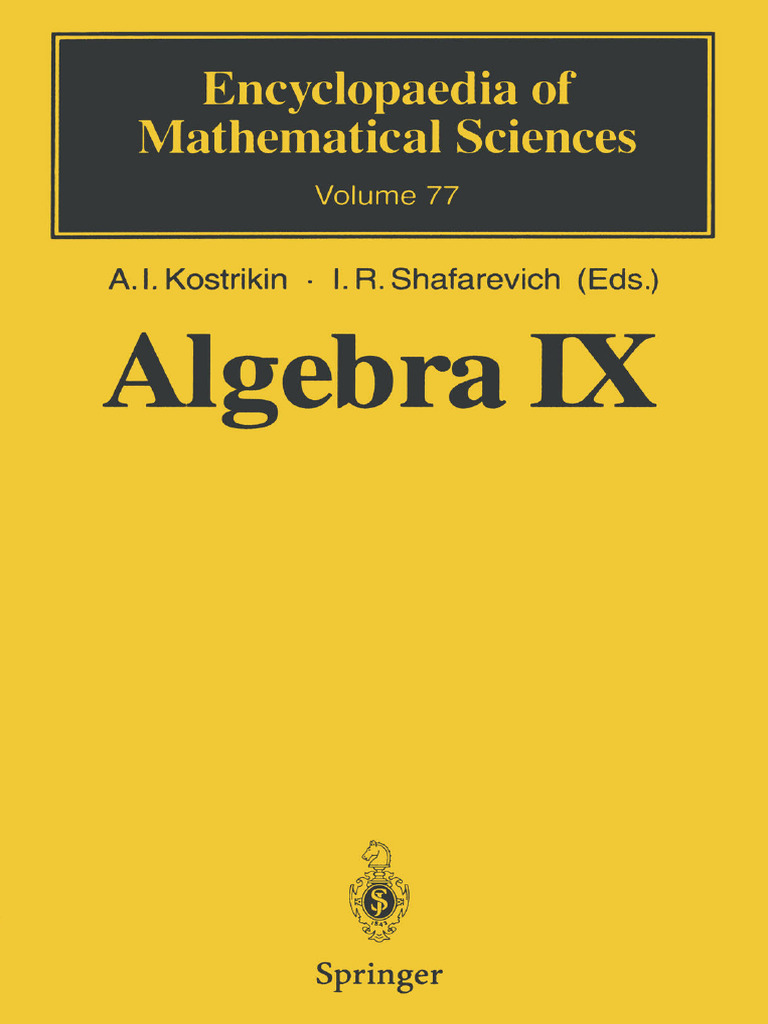Springer Algebra 9-Finite Groups of Lie Type Finite-Dimensional ...