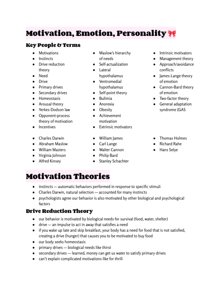 Psych Unit 7 ? | PDF | Motivational | Motivation