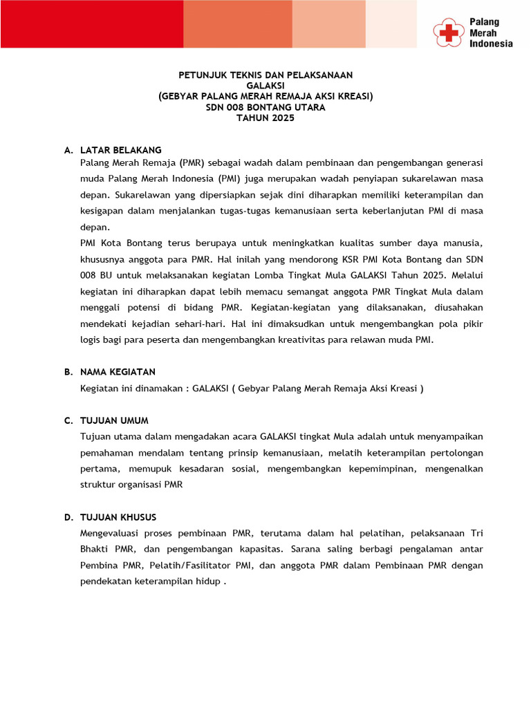 Lomba GALAKSI PMR 2025 di Bontang | PDF