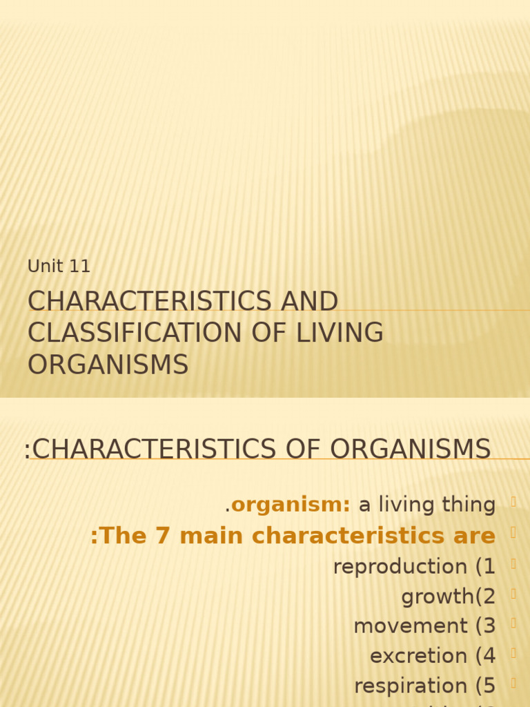Characteristics and Classification of Living Organisms | PDF ...