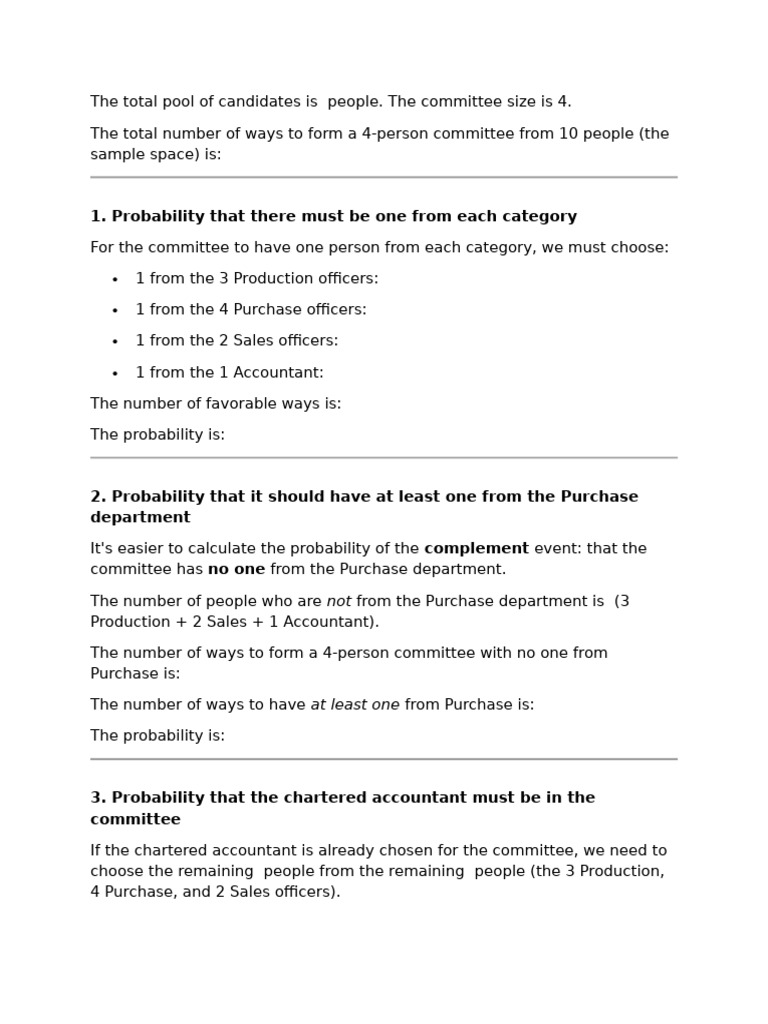 Committee Probability Calculations | PDF