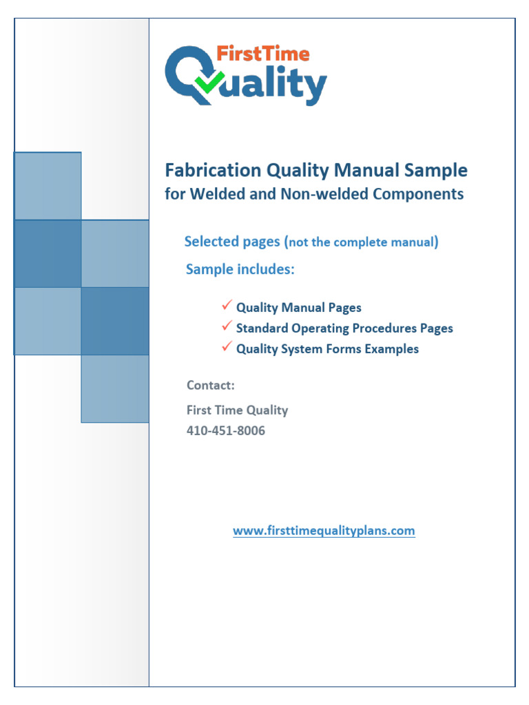 Fabrication Quality Manual Sample | PDF | Nondestructive Testing | Welding