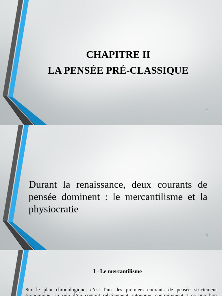 Mercantilisme et Physiocratie : Économie pré-classique | PDF ...