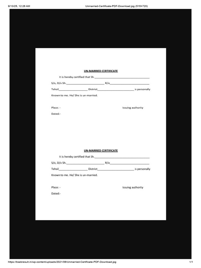 Unmarried Form | PDF