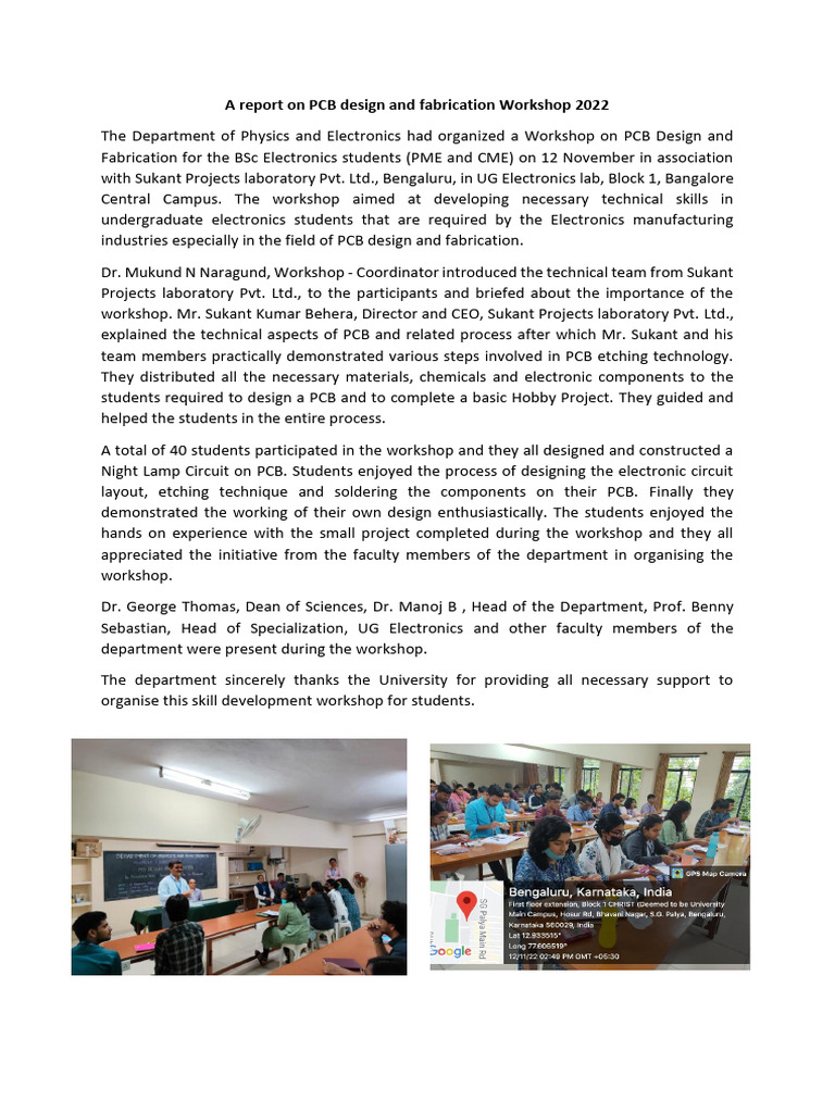 A Report on PCB Design and Fabrication Workshop 2022_20221119035601 | PDF