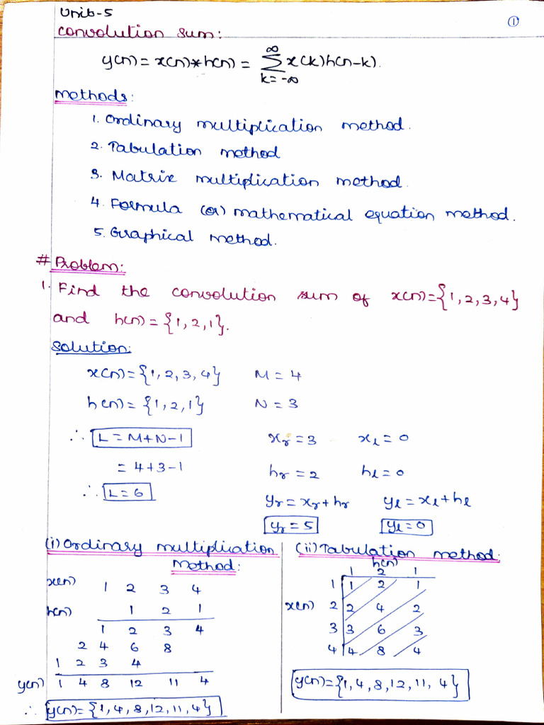 Unit-5 Convolution Sum | PDF