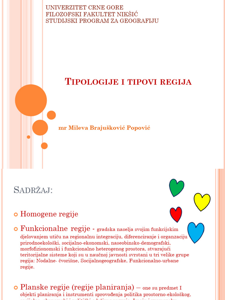 Tipologije I Tipovi Regija | PDF