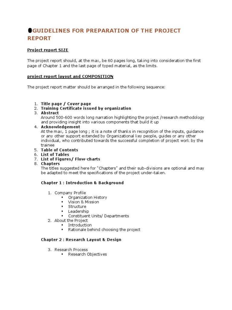 Project Report Preparation Guidelines | PDF | Page Layout | Business
