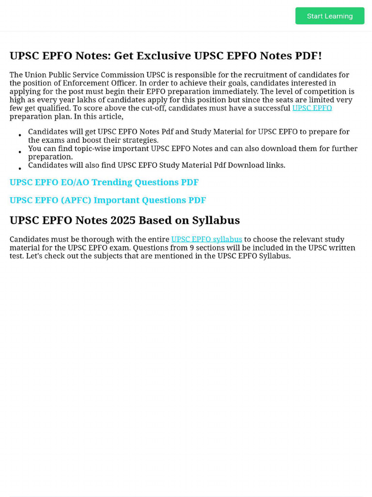 Upsc Epfo Notes_ Get Exclusive Upsc Epfo Notes PDF! | PDF