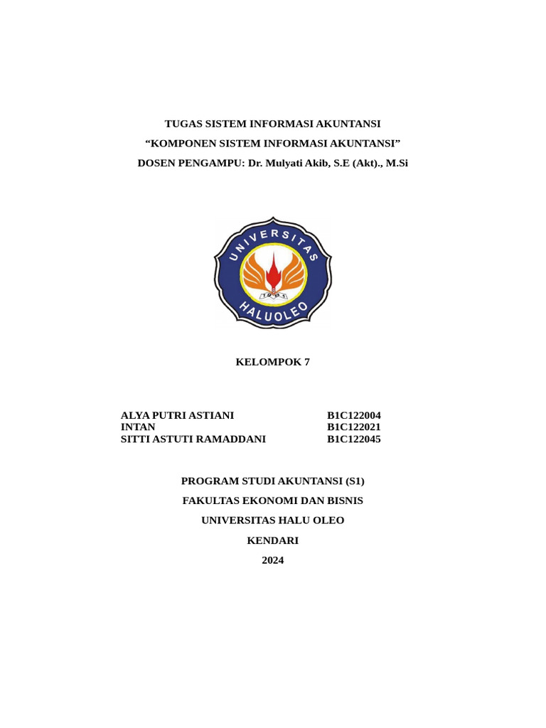 Komponen Sistem Informasi Akuntansi Kel 7 | PDF