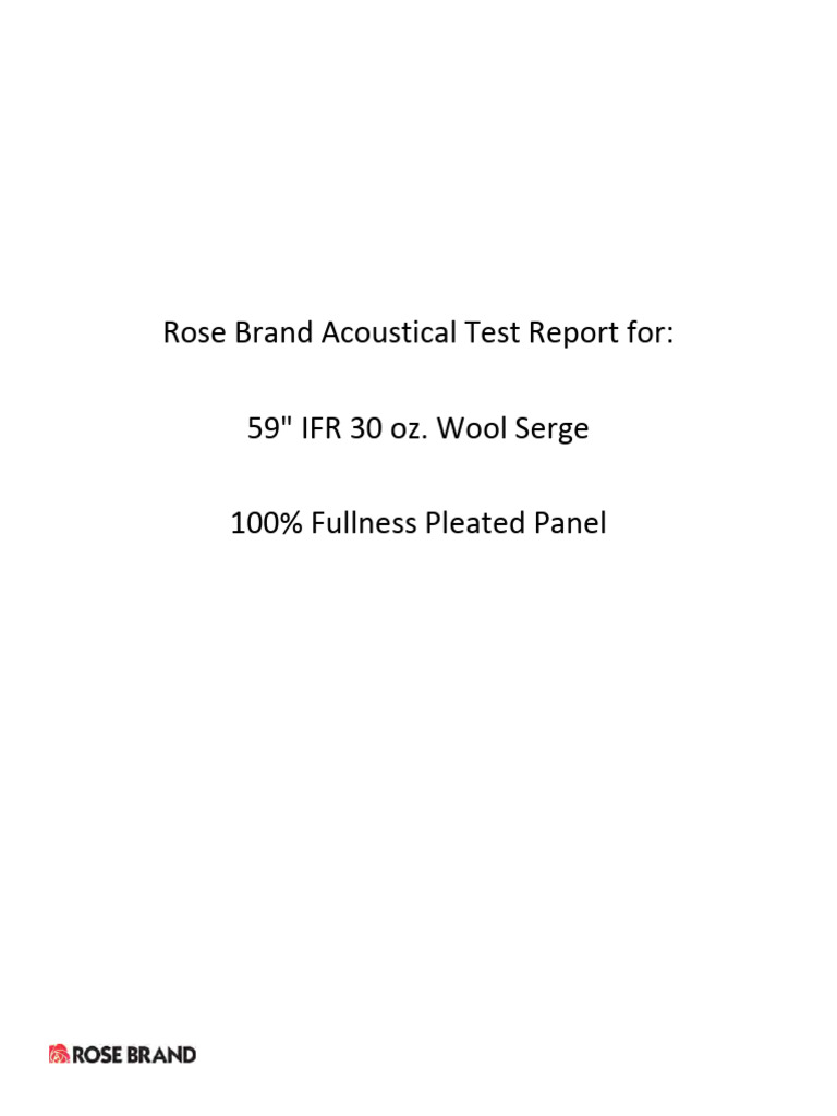 Rose Brand Wool Serge Acoustical Test Report | PDF | Classical ...