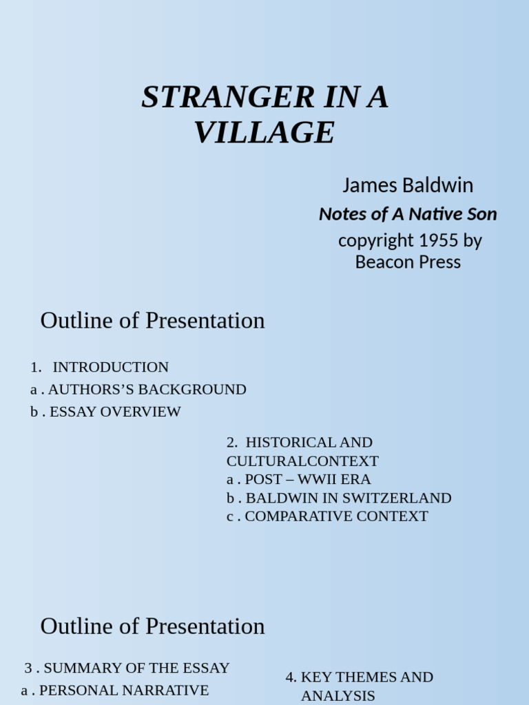 Stranger in a Village | PDF | Racism | Discrimination & Race Relations