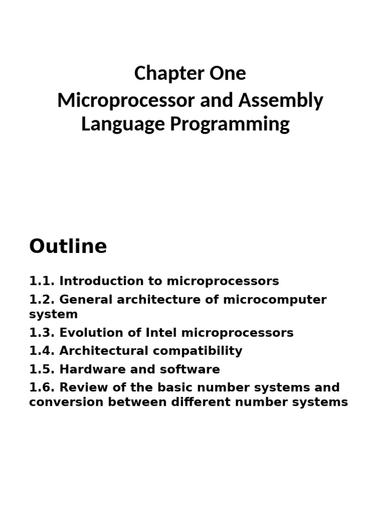 Chapter One Introduction To Microprocessors | PDF | Central Processing ...