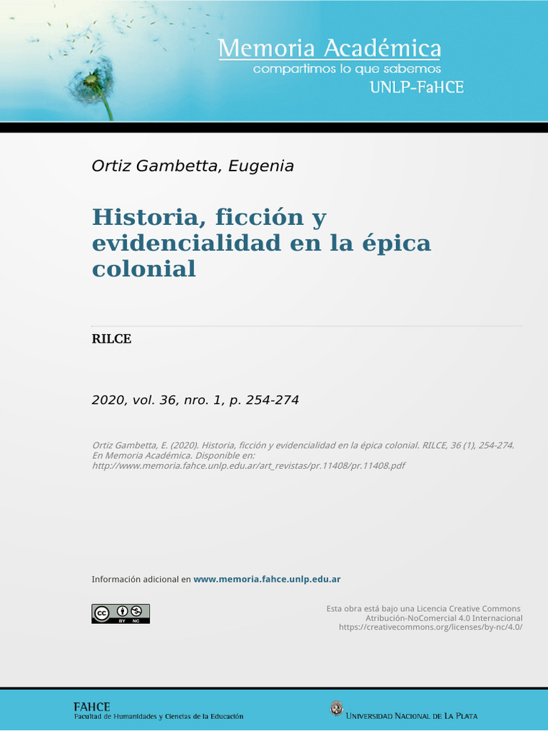 Evidencialidad en la épica colonial | PDF | Testimonio | Verdad