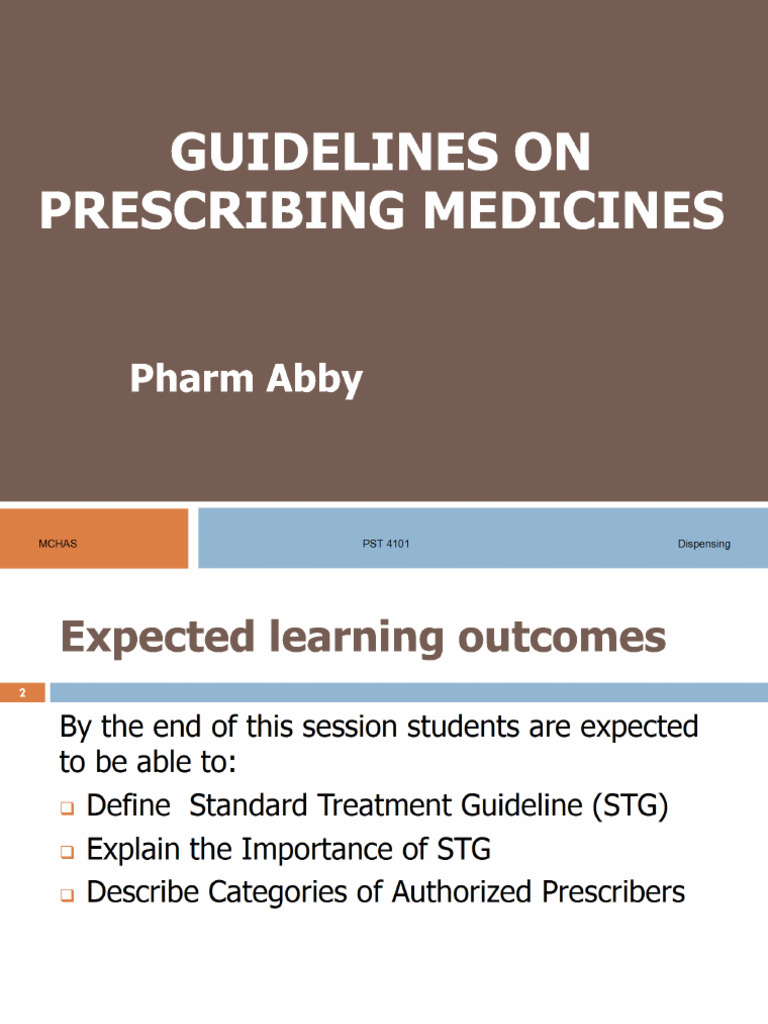 Session 4.guidelines On Prescribing | PDF