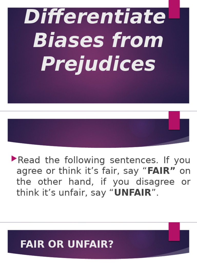Bias vs. Prejudice Explained | PDF | Prejudices | Bias