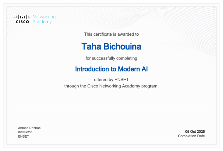 Introduction To Modern AI Certificate Bichounataha-Gmail-Com PDF | PDF