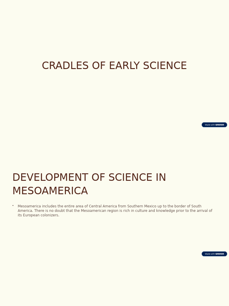 Cradles of Early Science | PDF | Maya Civilization | Mesoamerica