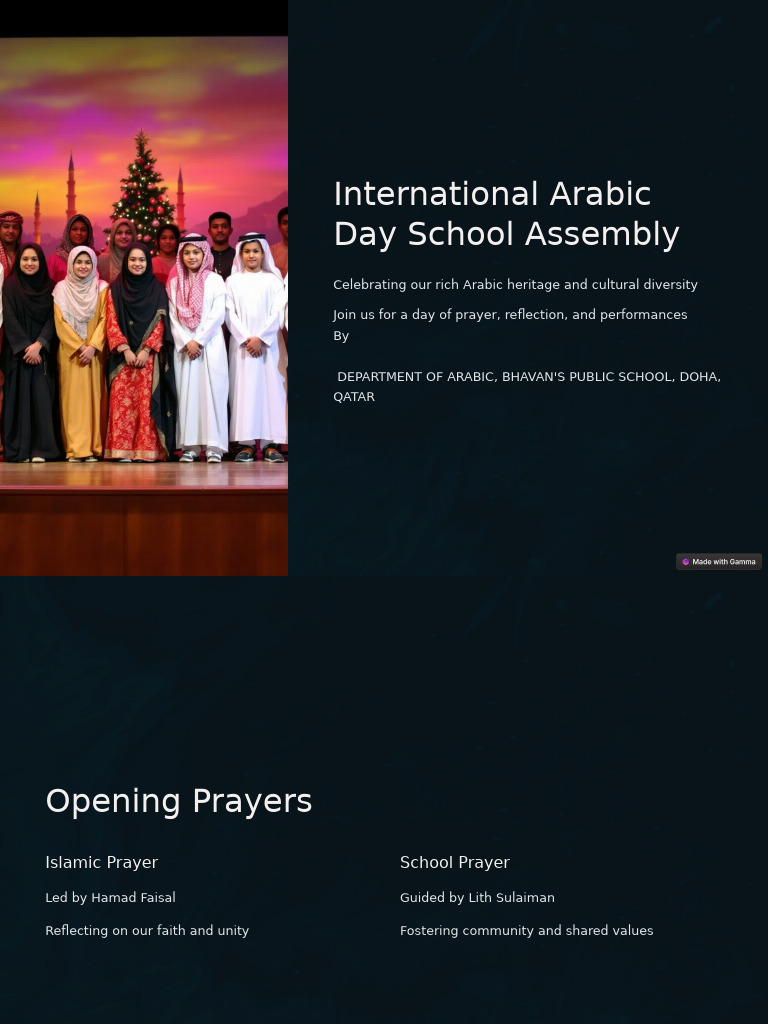 International Arabic Day School Assembly | PDF