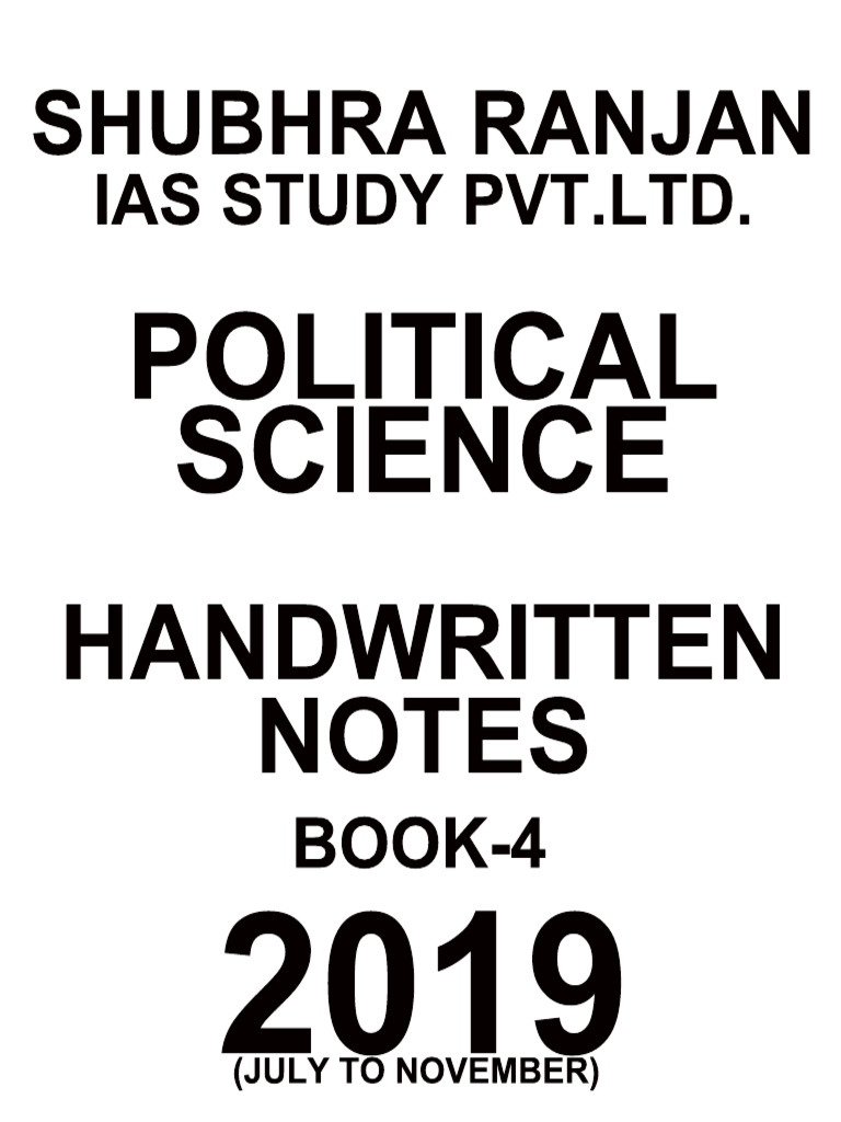 Shubhra Pol Science 2019 Book 4 Final | PDF