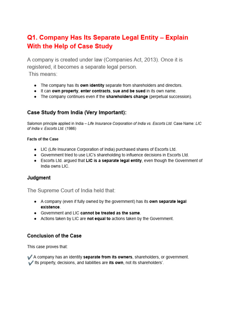 Company Legal Entity & AGM Explained | PDF | Equity (Finance) | Legal ...