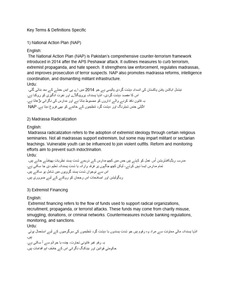 Key Terms & Definitions Specific MODS | PDF