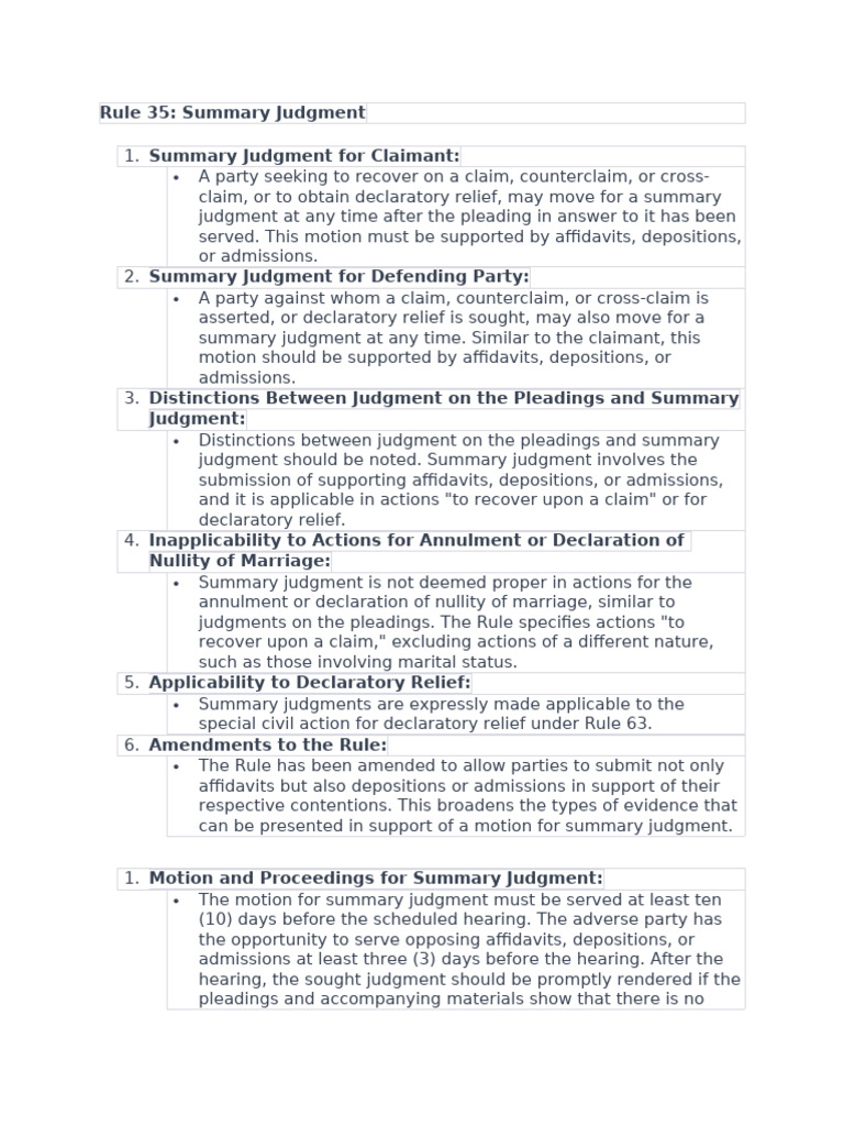 Rule 35 | PDF | Summary Judgment | Affidavit