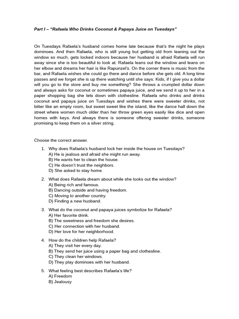 Exam - From - The House On The Mango Street | PDF