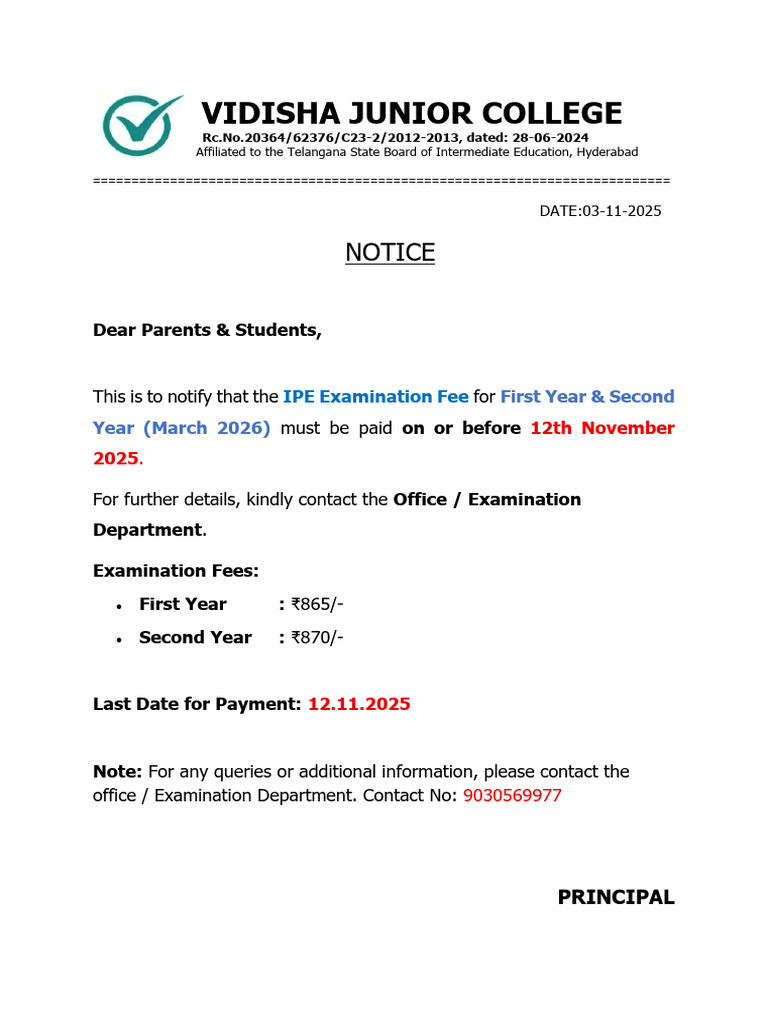 Ipe Exam Fee | PDF