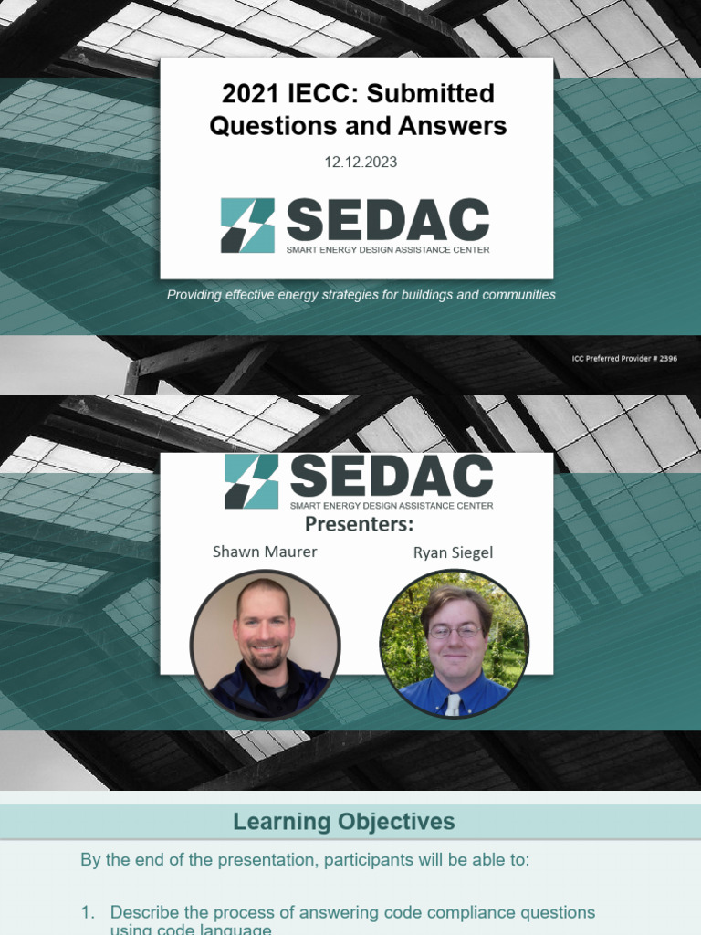 2021 IECC Energy Code Q&A Session | PDF | Duct (Flow) | Building Insulation