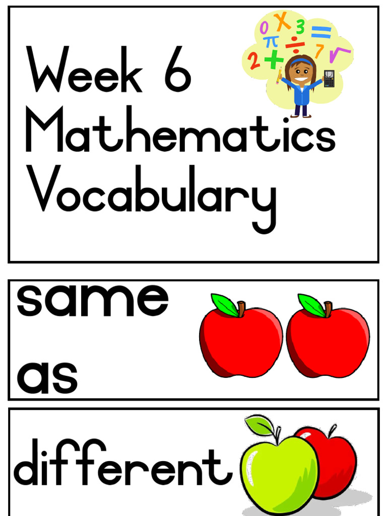Grade R Week 6 Maths Vocabulary | PDF