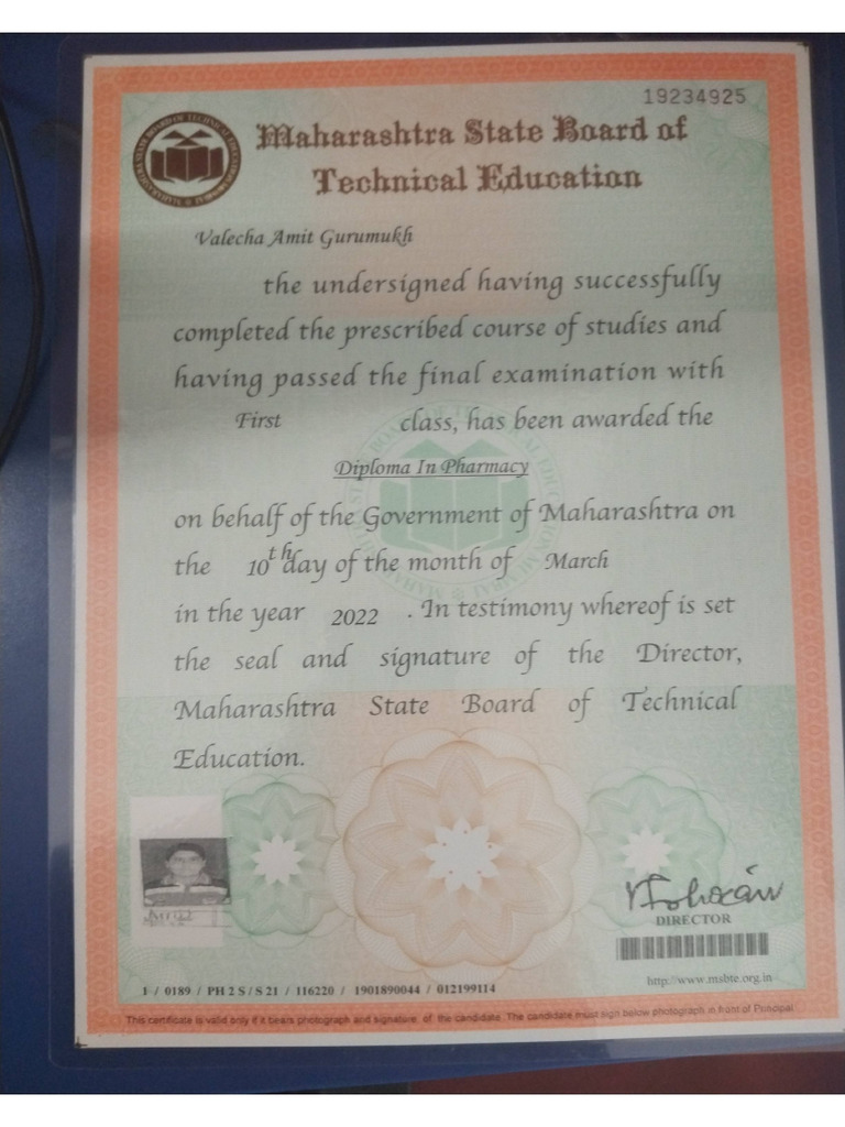 Diploma Passing Certificate | PDF