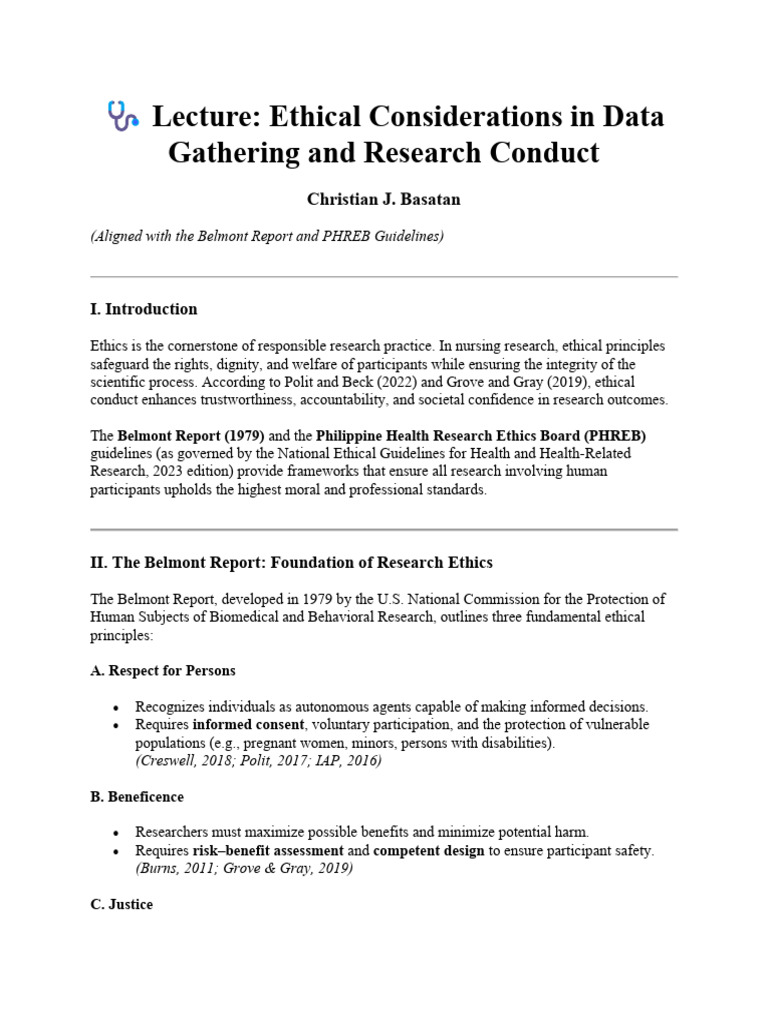Ethical Guidelines for Nursing Research | PDF | Inquiry
