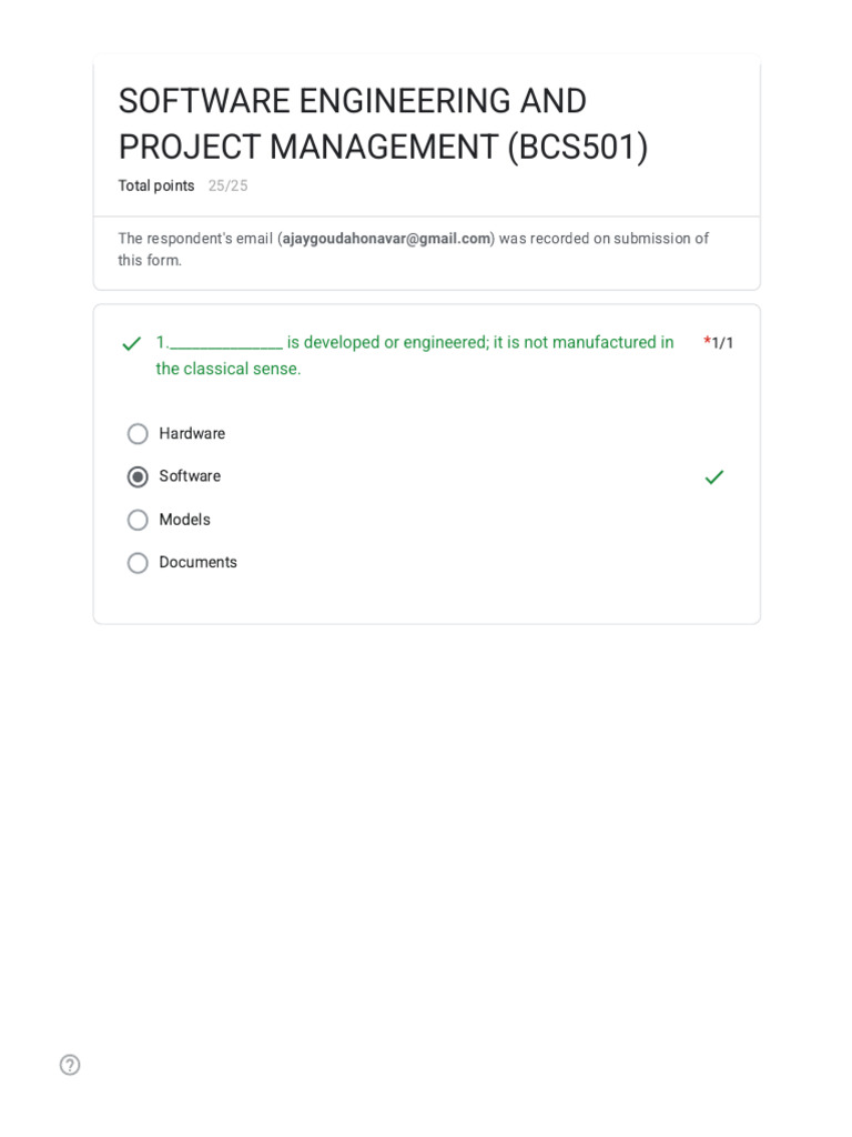 Software Engineering and Project Management (Bcs501) Quiz | PDF | Software | System