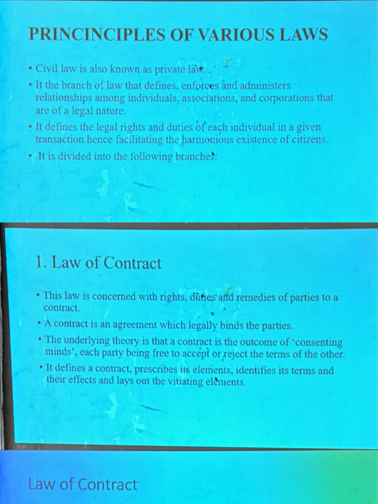 Principles of Various Law | PDF