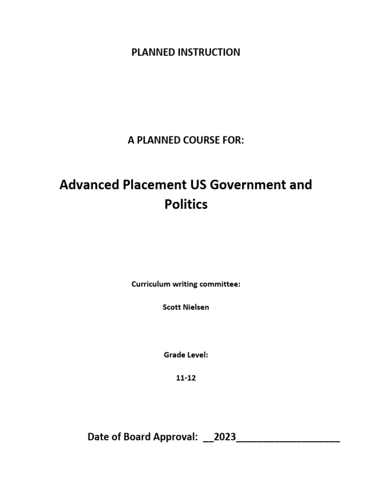 AP US Government and Politics | PDF | Curriculum | Reason