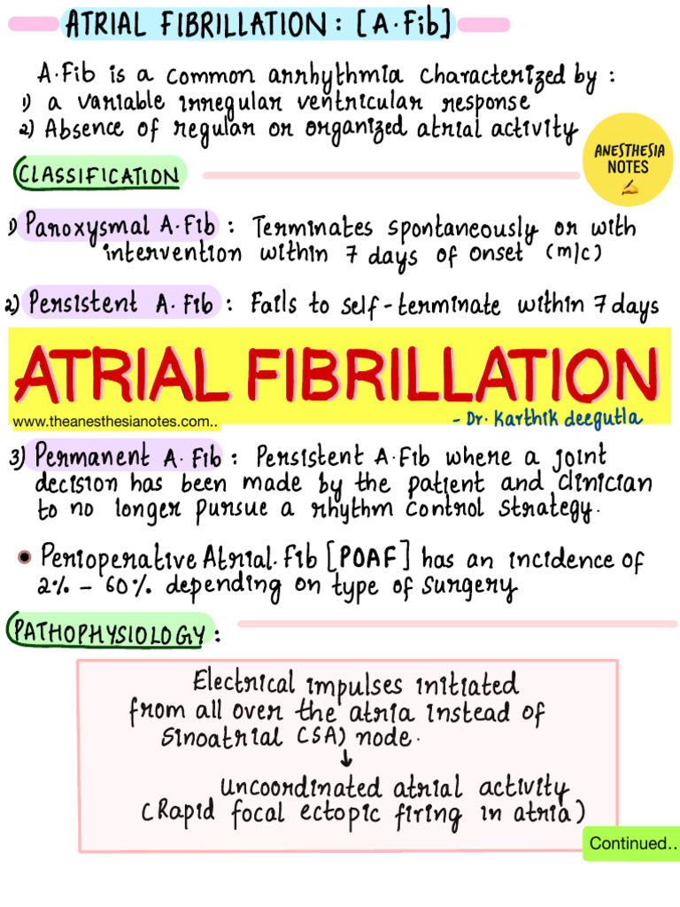 Atrial Fibrillation: Types and Management | PDF | Diseases And ...