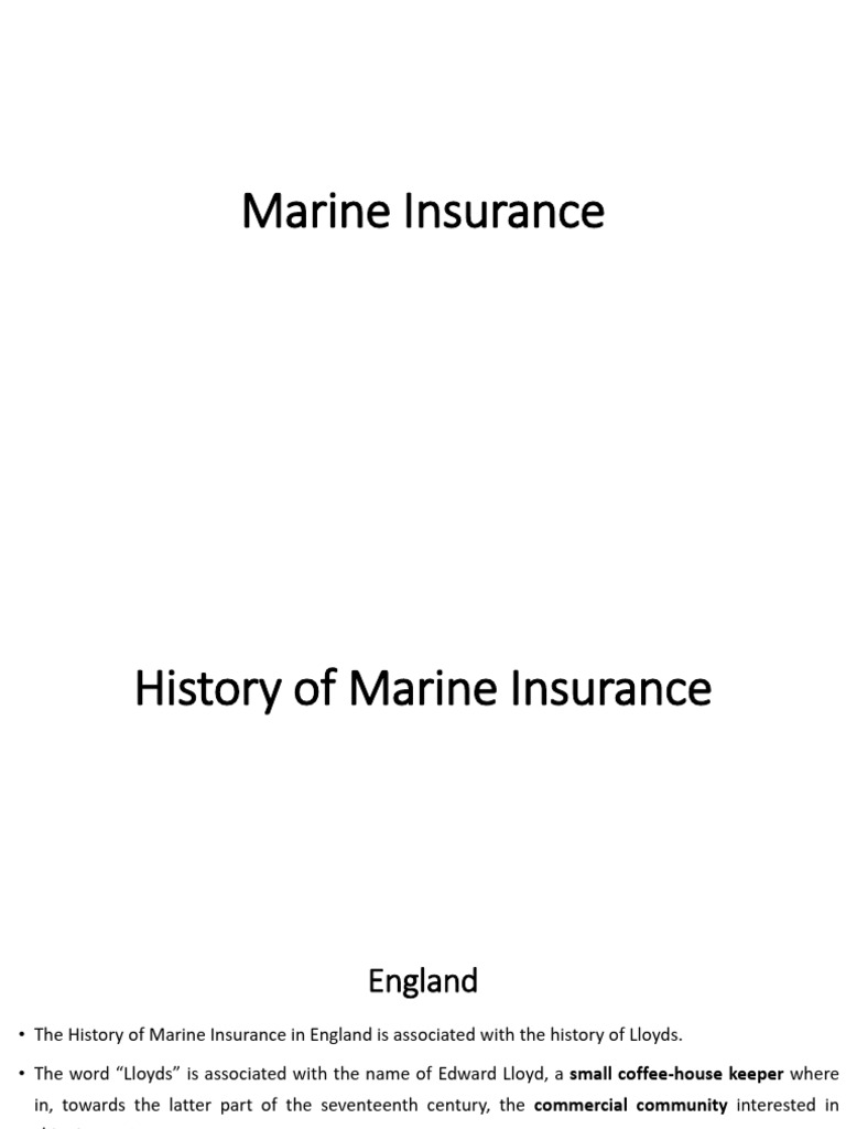 Marine Insurance | PDF | Insurance | Reinsurance