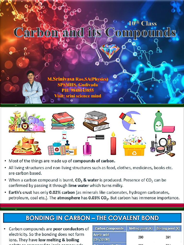 Carbon and Its Compounds10th PPT (1) | PDF | Carbon | Chemistry