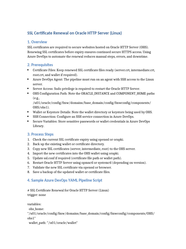 Renew SSL Certificates on Oracle OHS | PDF | Transport Layer Security ...